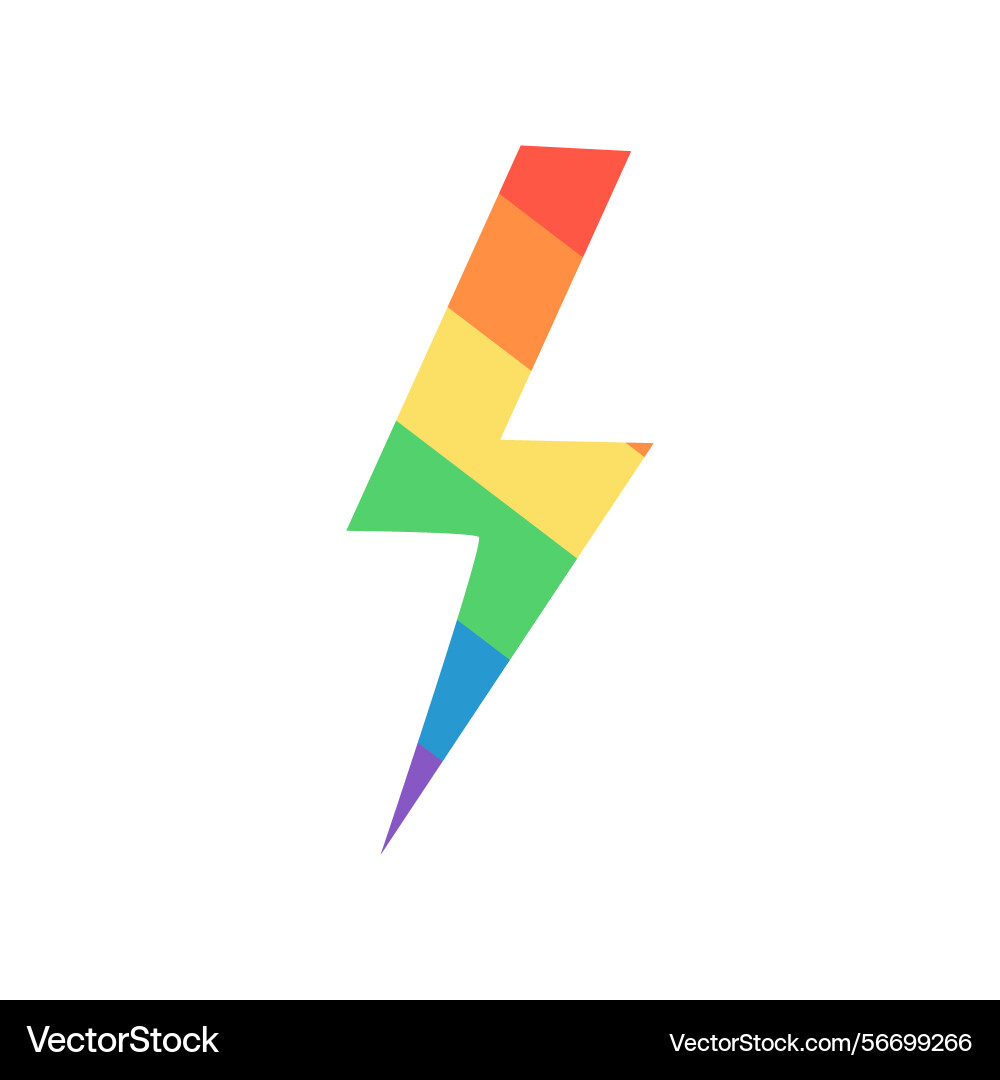 Rainbow lightning bolt Royalty Free Vector Image