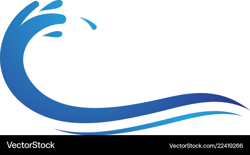 Splash water wave beach logo and symbol Royalty Free Vector