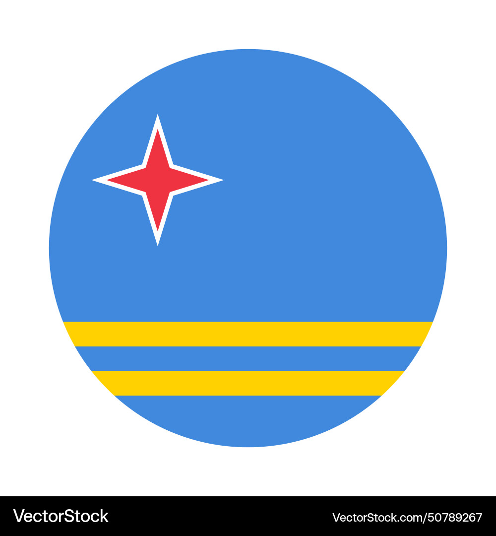 Aruba circle flag round – Royalty-Free Vector | VectorStock