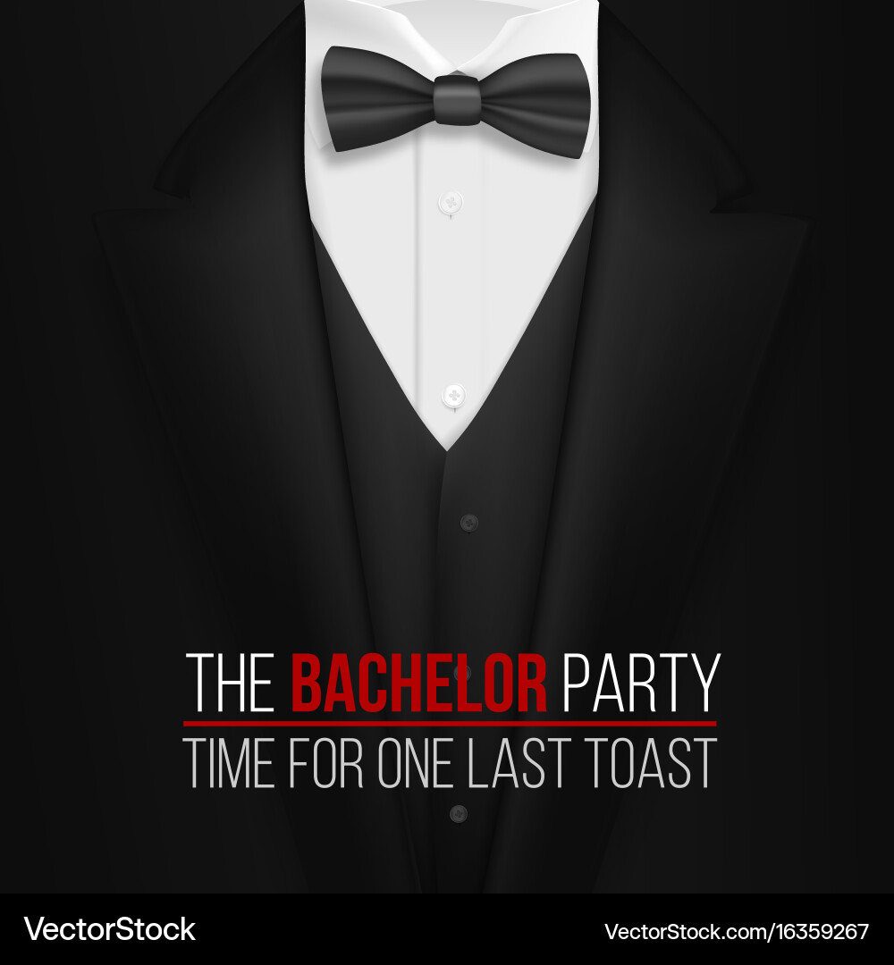 Bachelor party invitation template realistic Vector Image