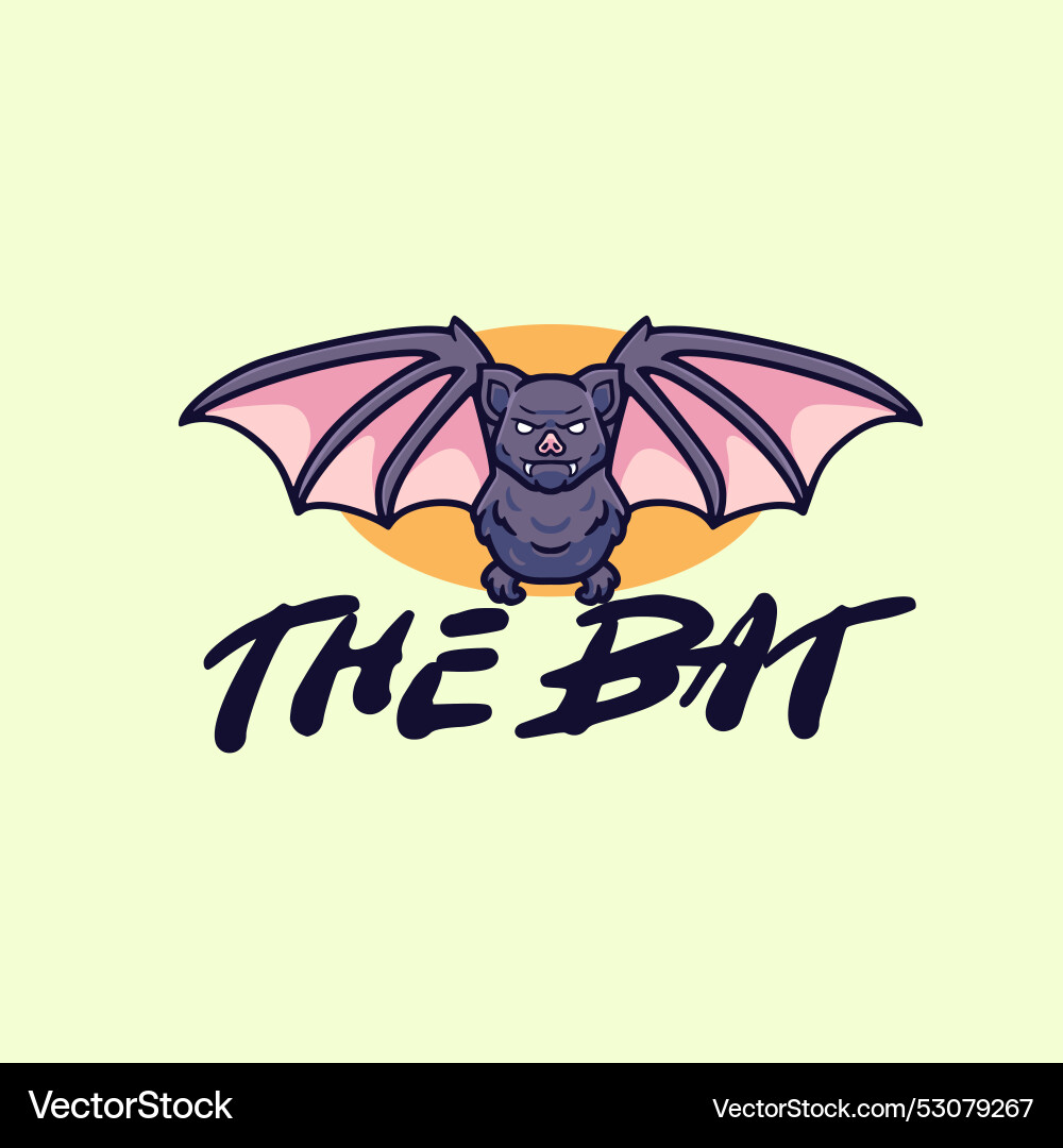 Bat cartoon mascot character logo design – Free Vector | VectorStock