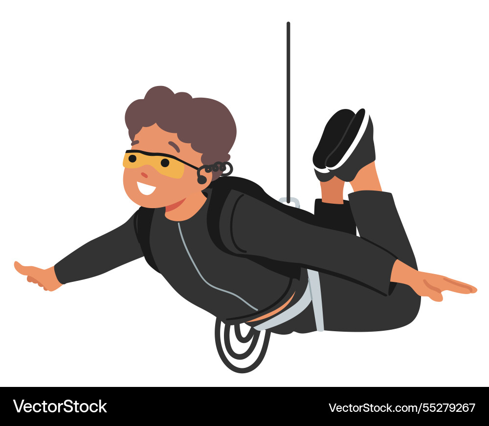 Boy special agent cartoon character hanging Vector Image