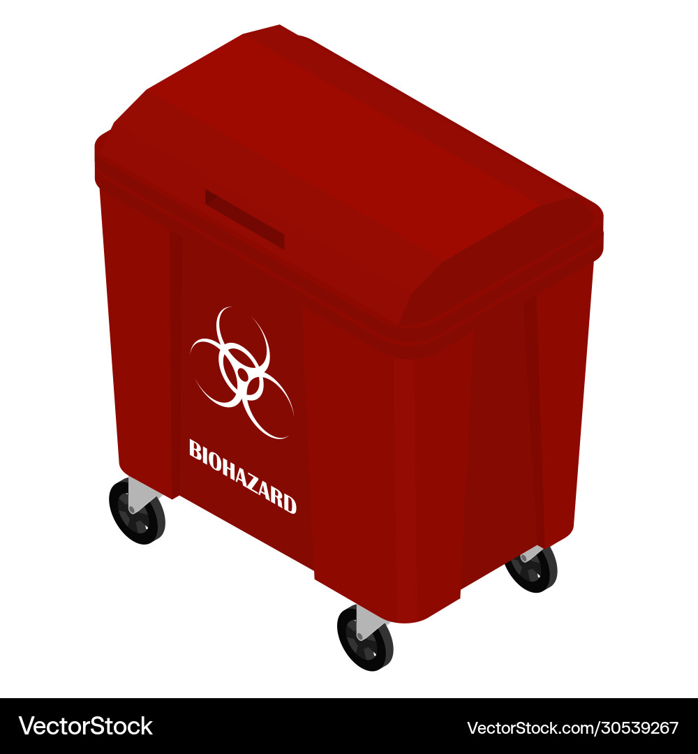 Chemical Waste Disposal Bin Isometric Royalty Free Vector