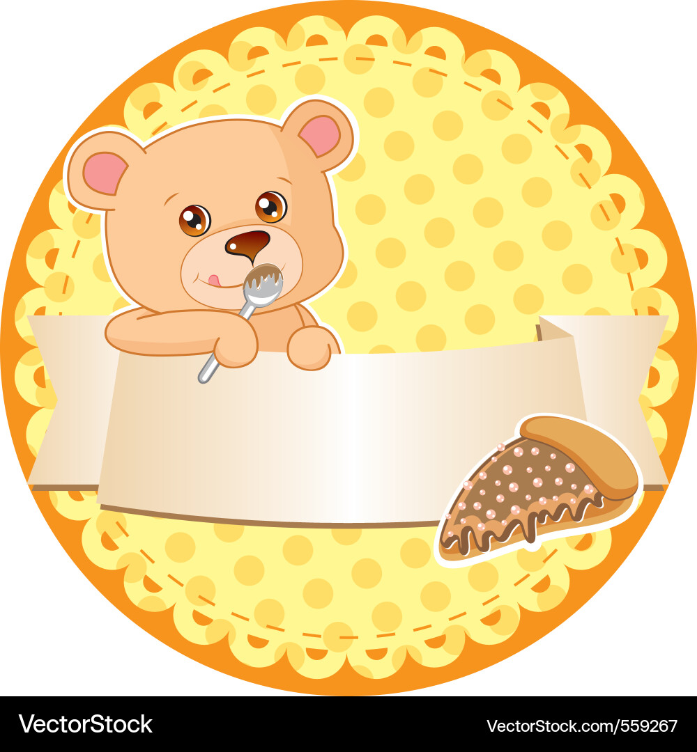 Cute Teddy Bear Label Royalty Free Vector Image