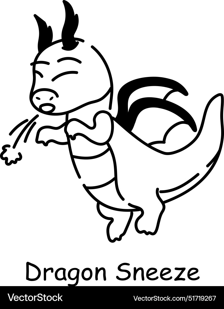 Dragon sneeze Royalty Free Vector Image - VectorStock Dragon sneeze Royalty Free Vector Image - VectorStock