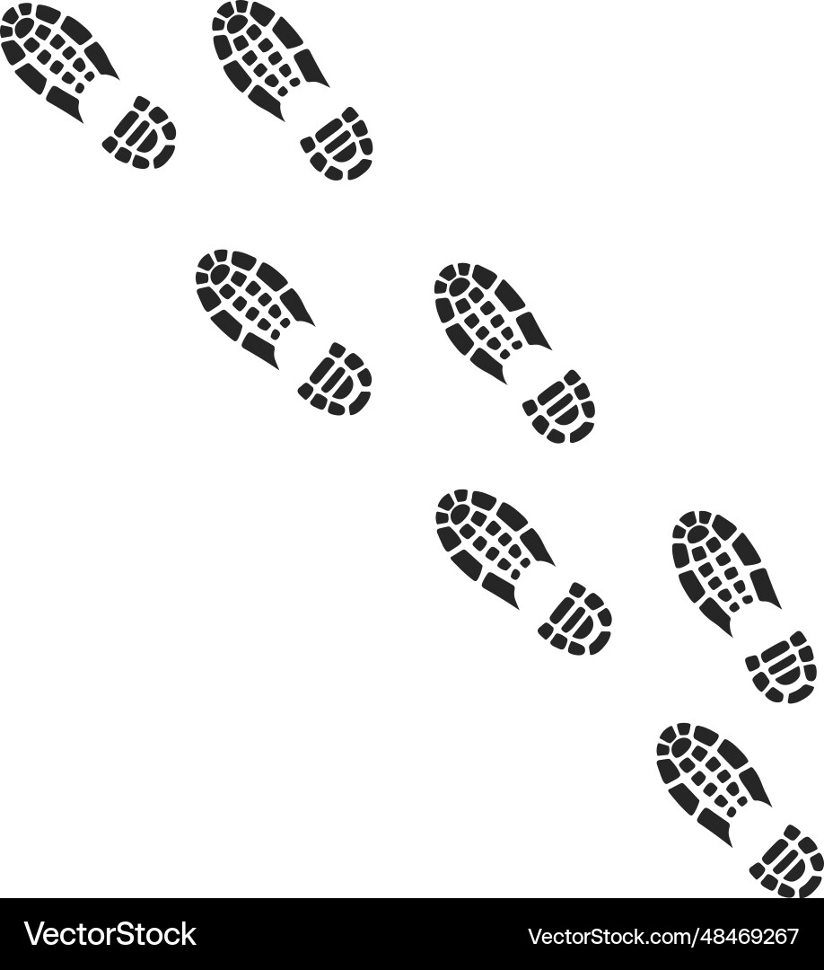 Footprint Trail - White Background Royalty Free Vector Image