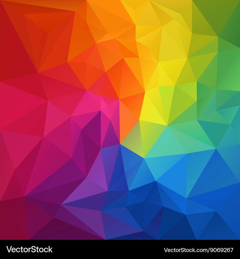 Full Spectrum Color Rainbow Polygon Triangle Vector Images (23)