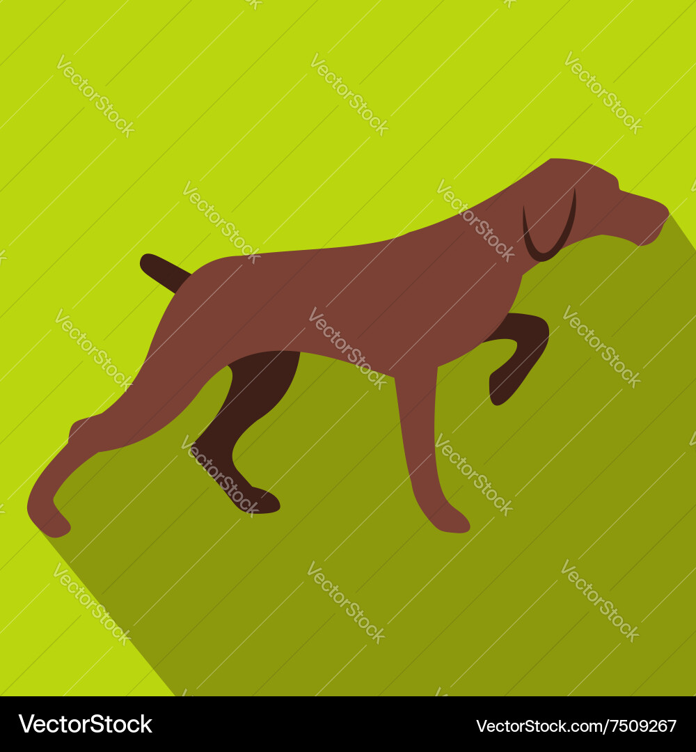 Hunting Dog Icon - Flat Style Royalty Free Vector Image