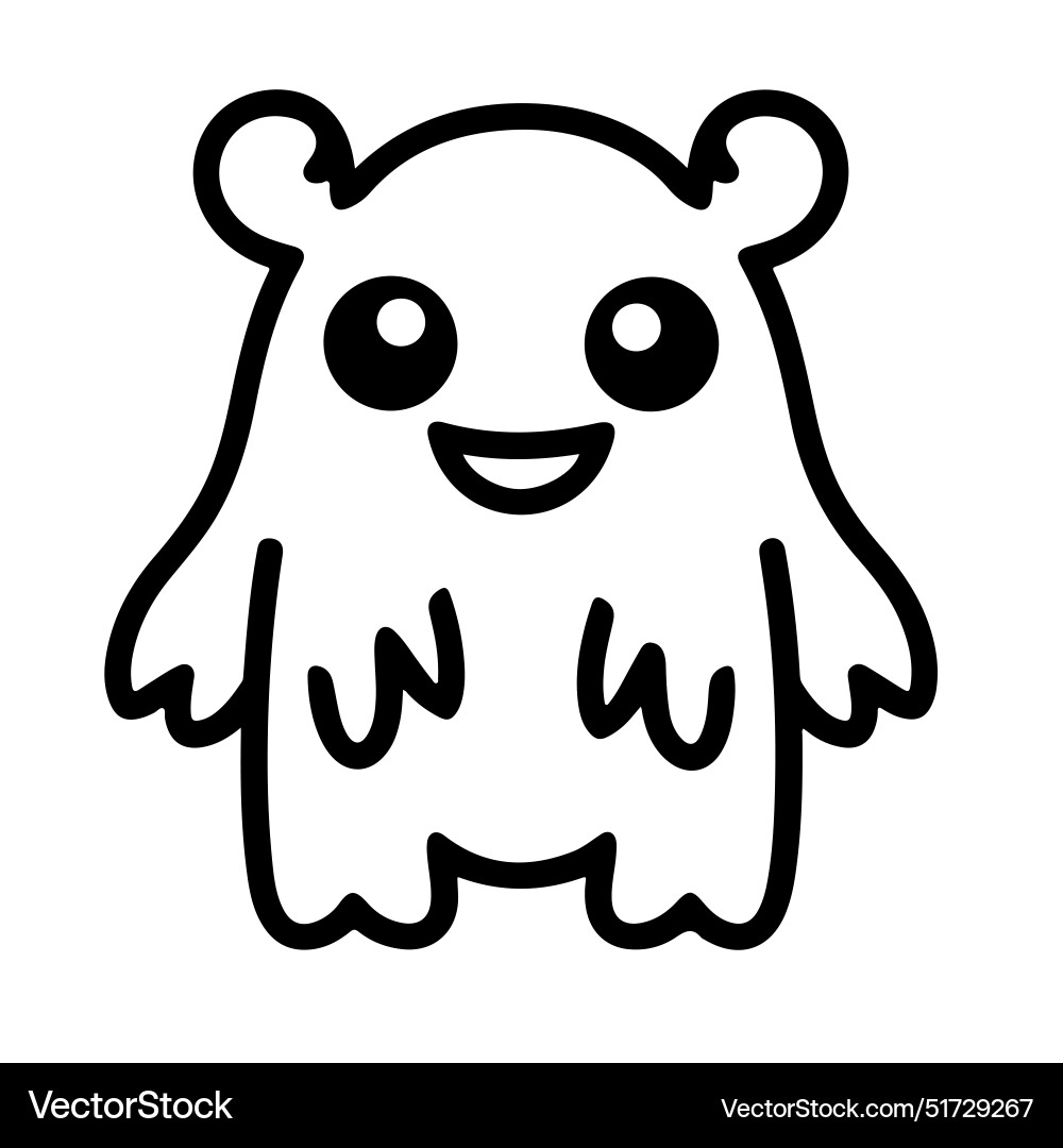 Monster minimalist and simple silhouette Vector Image