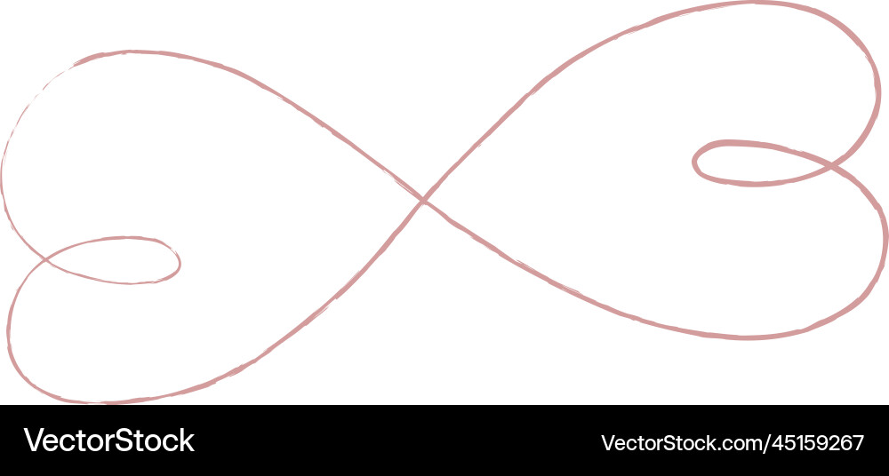 Red thin lines two hearts love infinity symbol Vector Image