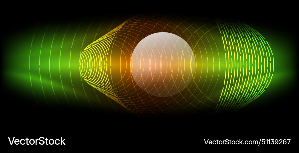 Three concentric circles in green orange Vector Image