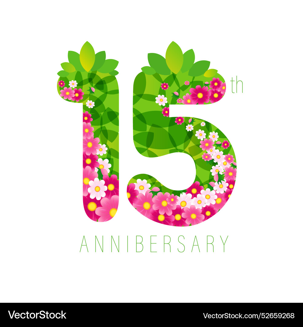 15 th anniv garden Royalty Free Vector Image - VectorStock