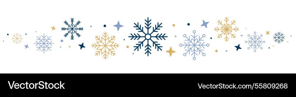 Abstract snowflake seamless border snowflakes Vector Image