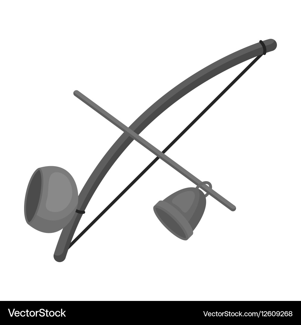 Berimbau icon in monochrome style isolated Vector Image
