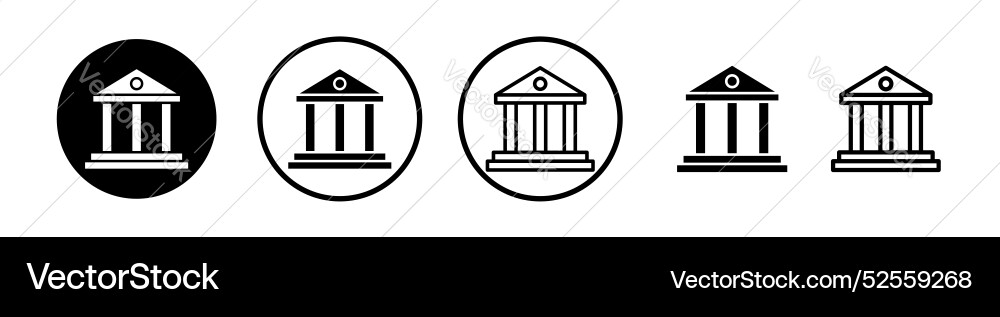 Courthouse icon set on white background Royalty Free Vector