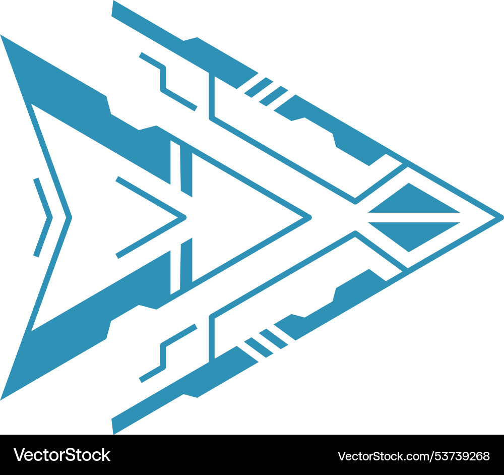 Cyberpunk game cursor blue arrow for digital Vector Image