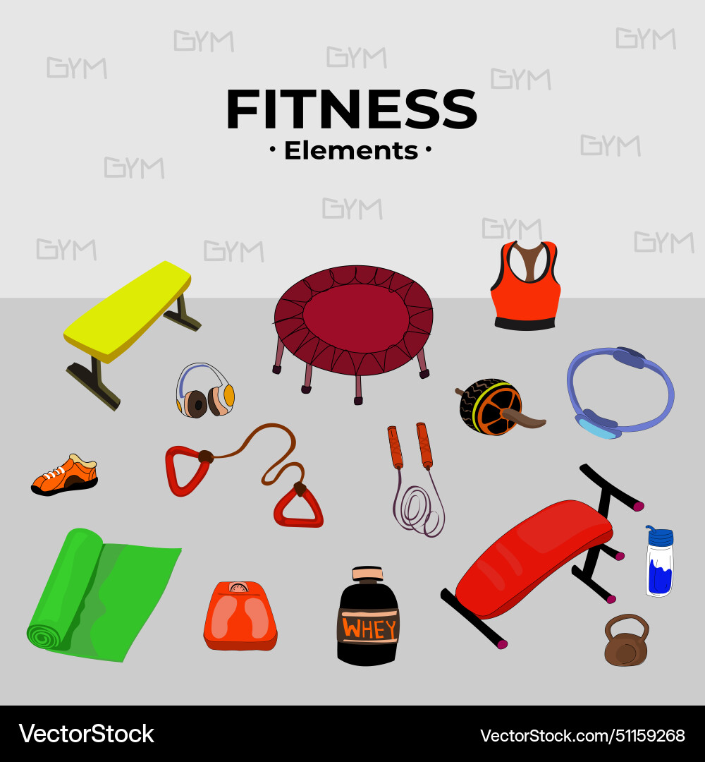 Fitness icons set Royalty Free Vector Image - VectorStock