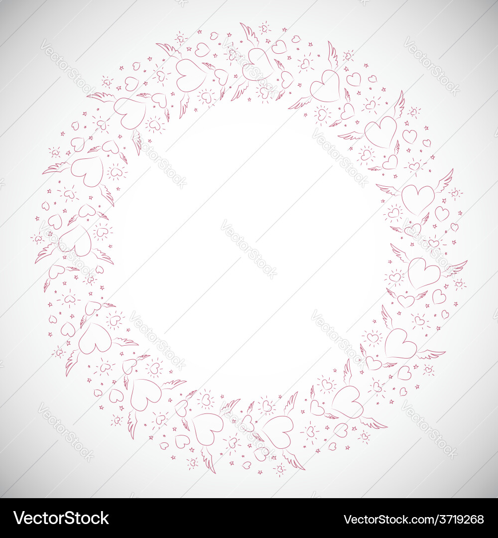 Heart border frame Royalty Free Vector Image - VectorStock