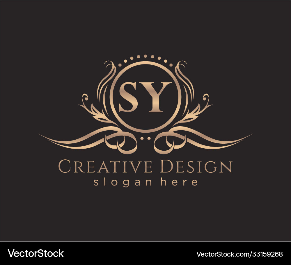 Initial sy beauty monogram and elegant logo design