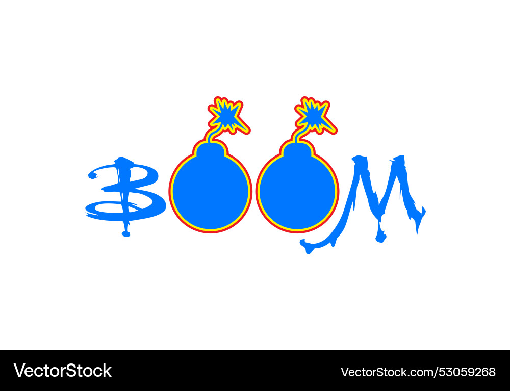 Letter boom text logo design concept Royalty Free Vector