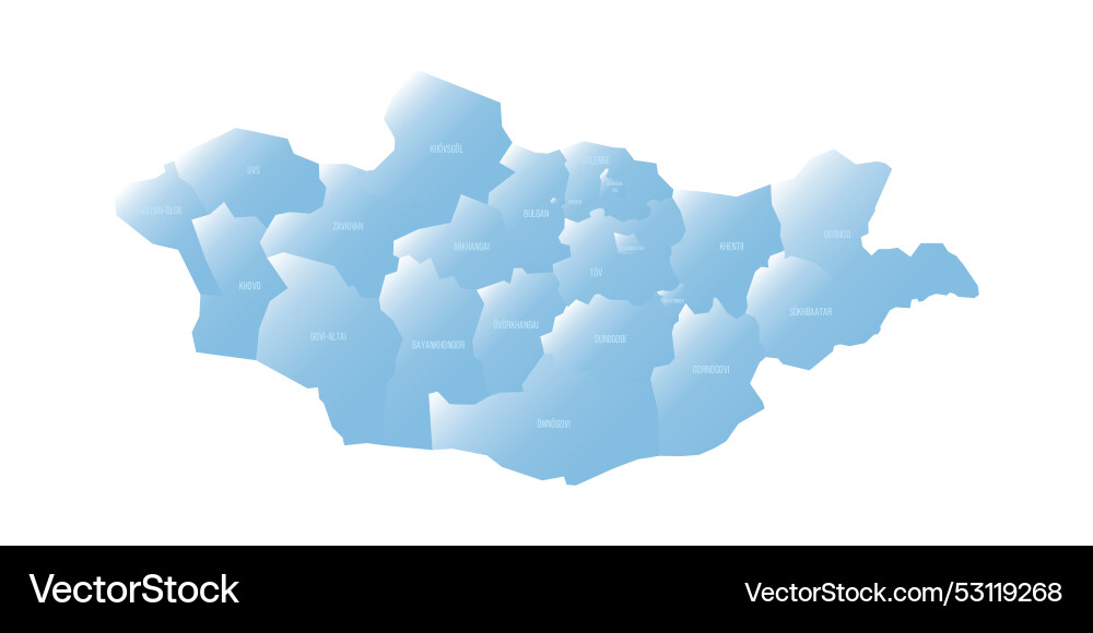 Mongolia political map of administrative divisions