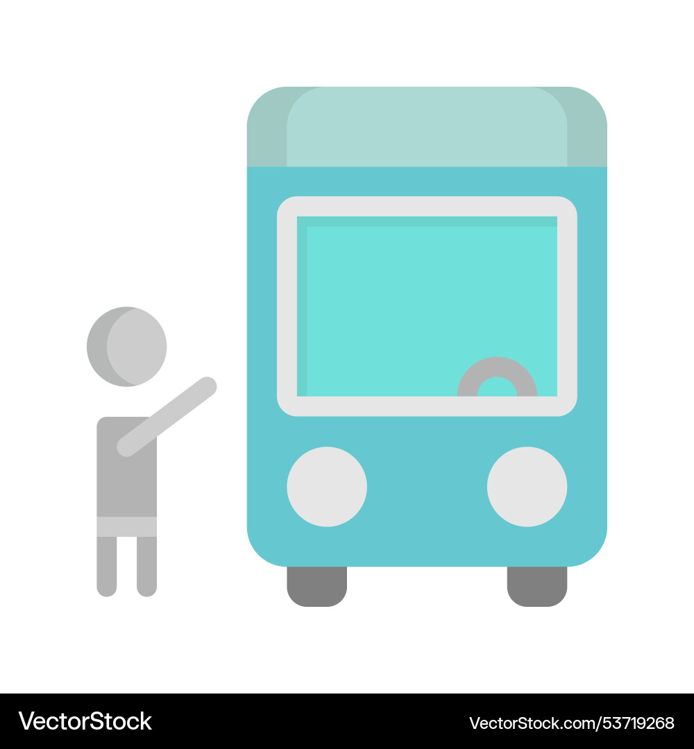 Pick up bus or shuttle service icons with flat Vector Image