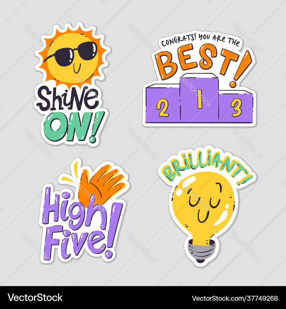 Reward stickers Royalty Free Vector Image - VectorStock