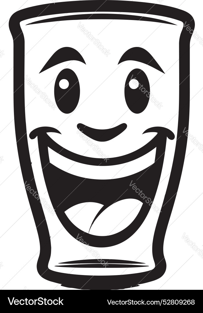 Smile on tap iconic beer mug logo brewed with joy Vector Image