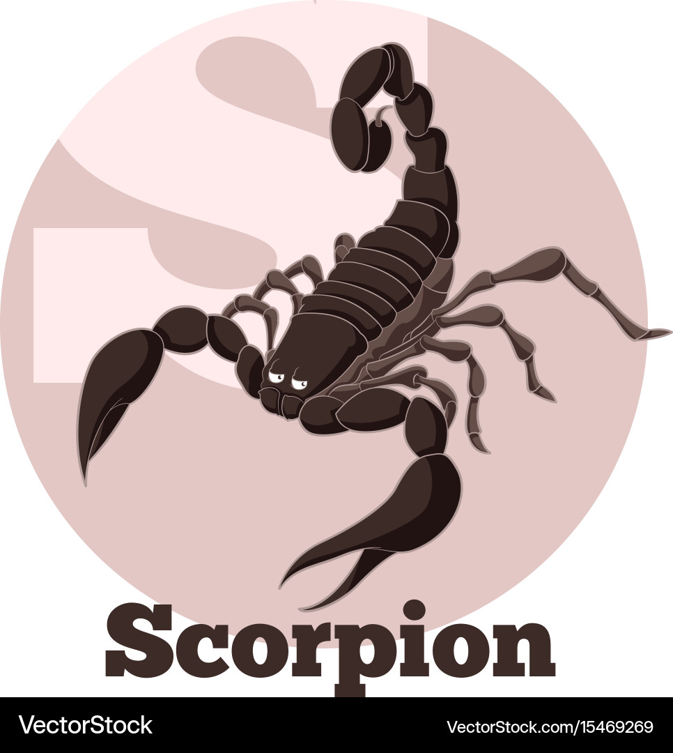 Abc cartoon scorpion Royalty Free Vector Image