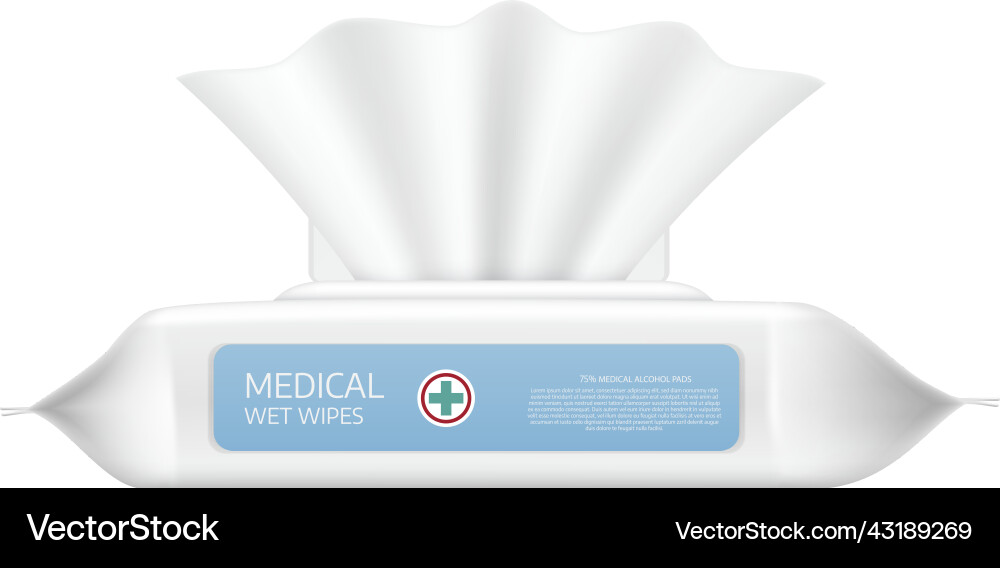 Alcohol Wet Wipes - Open Pack Royalty Free Vector Image