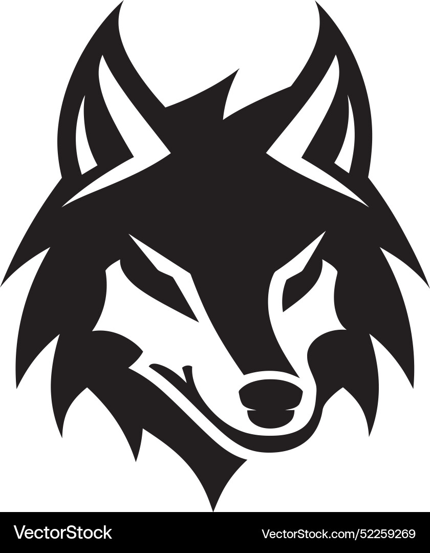 Black wolf in the shadows ou Royalty Free Vector Image