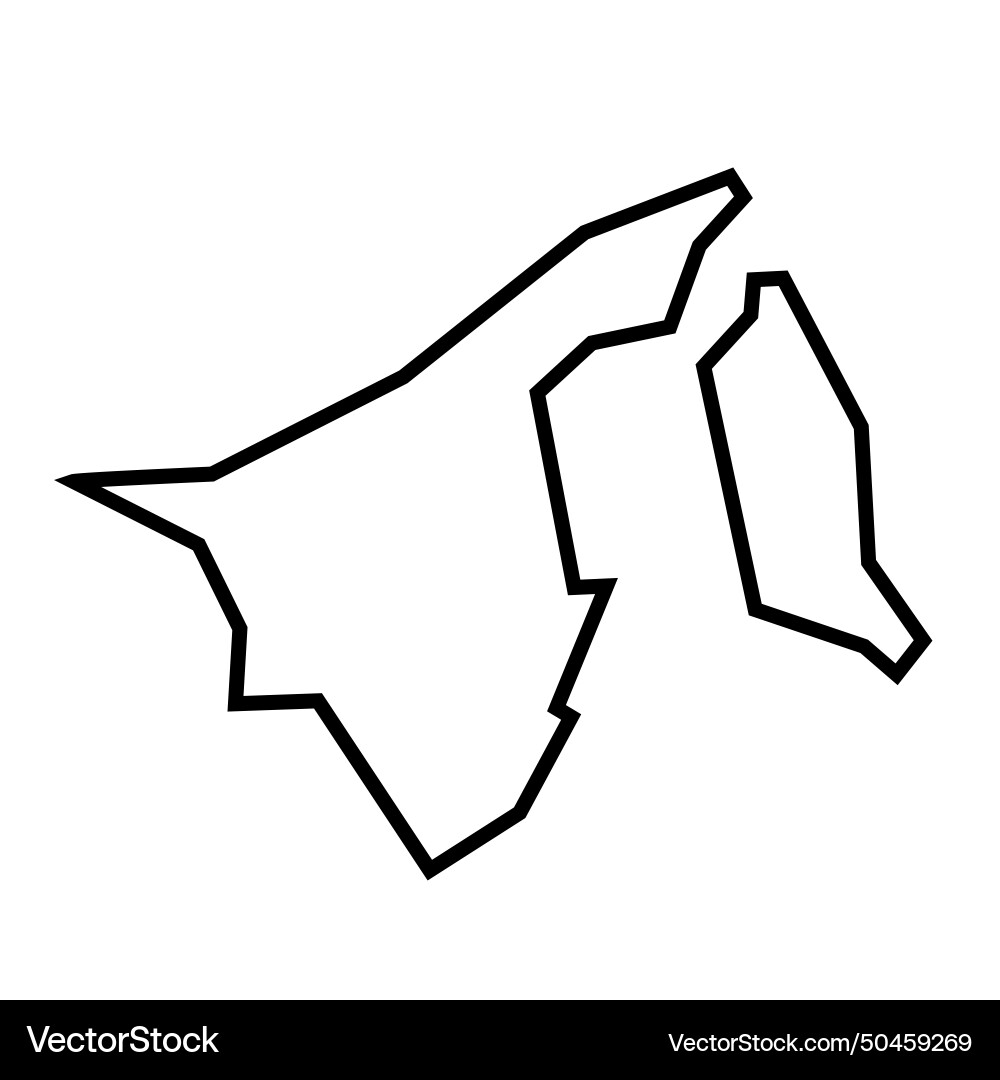 Brunei country map thick outline icon Royalty Free Vector