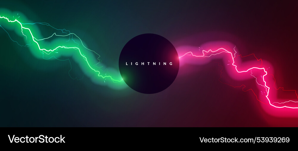 Green and red powerful lightning versus or fight Vector Image