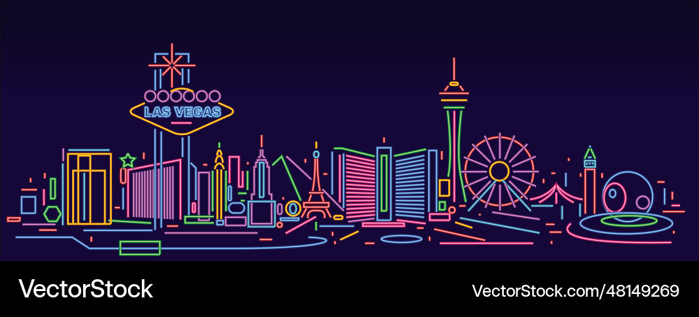 Las vegas skyline Royalty Free Vector Image - VectorStock
