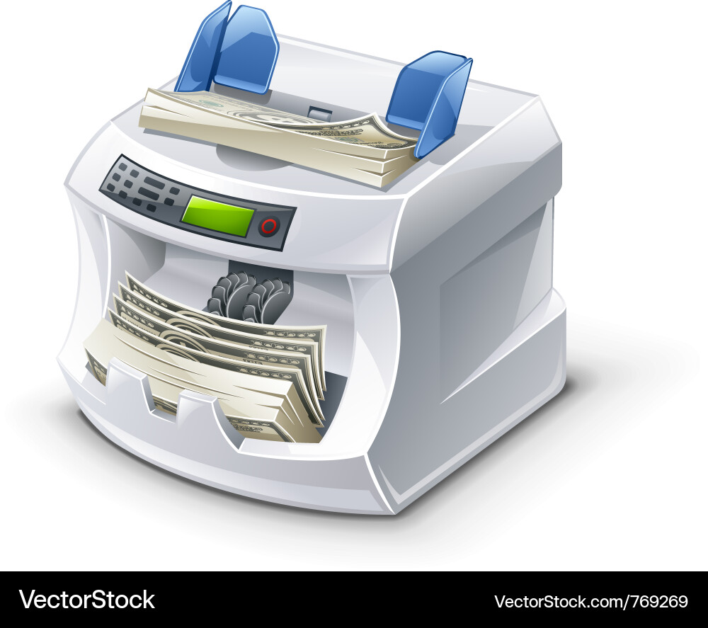 Money counting machine Royalty Free Vector Image