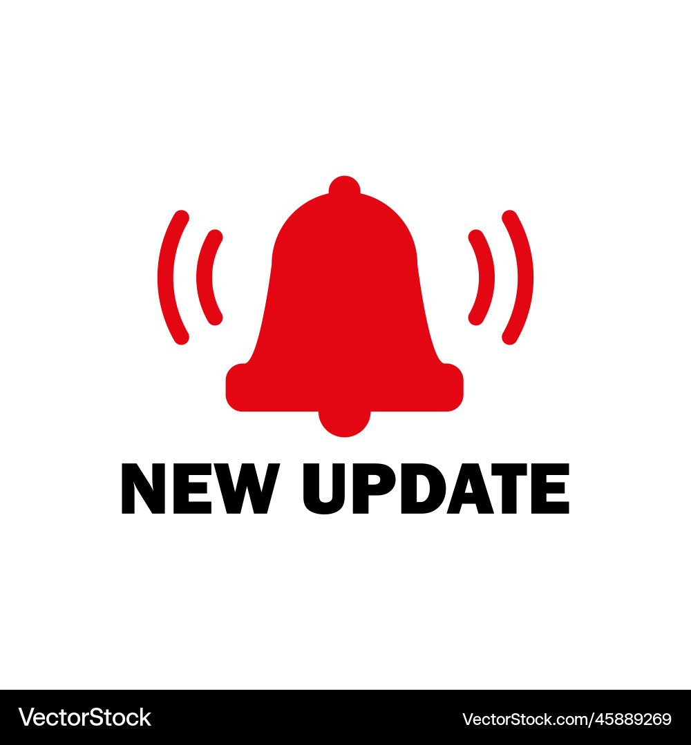New update label button sign Royalty Free Vector Image