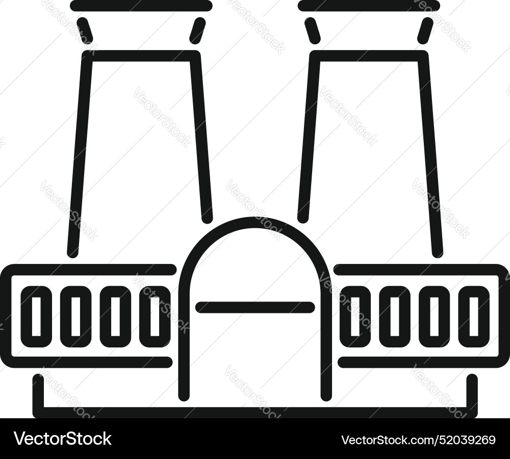 Nuclear power plant building generating Royalty Free Vector