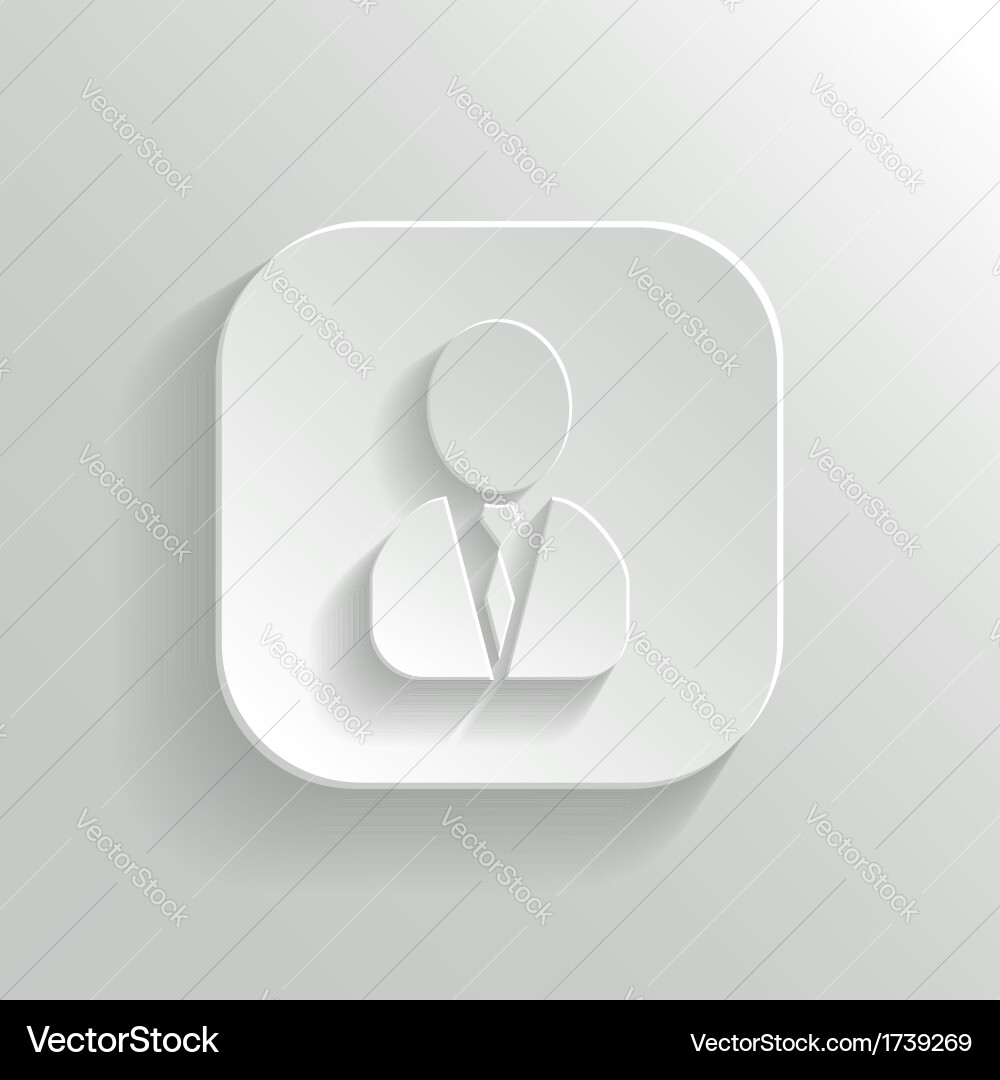 User icon - white app button Royalty Free Vector Image