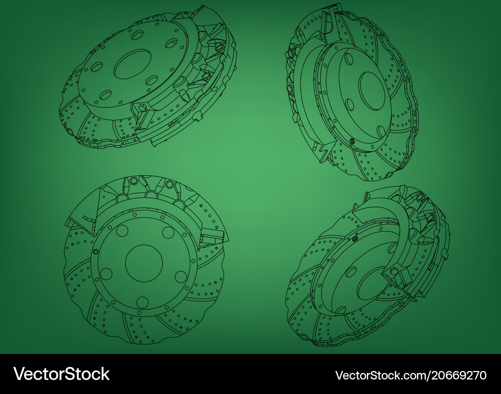 3d model of the brake disc Royalty Free Vector Image