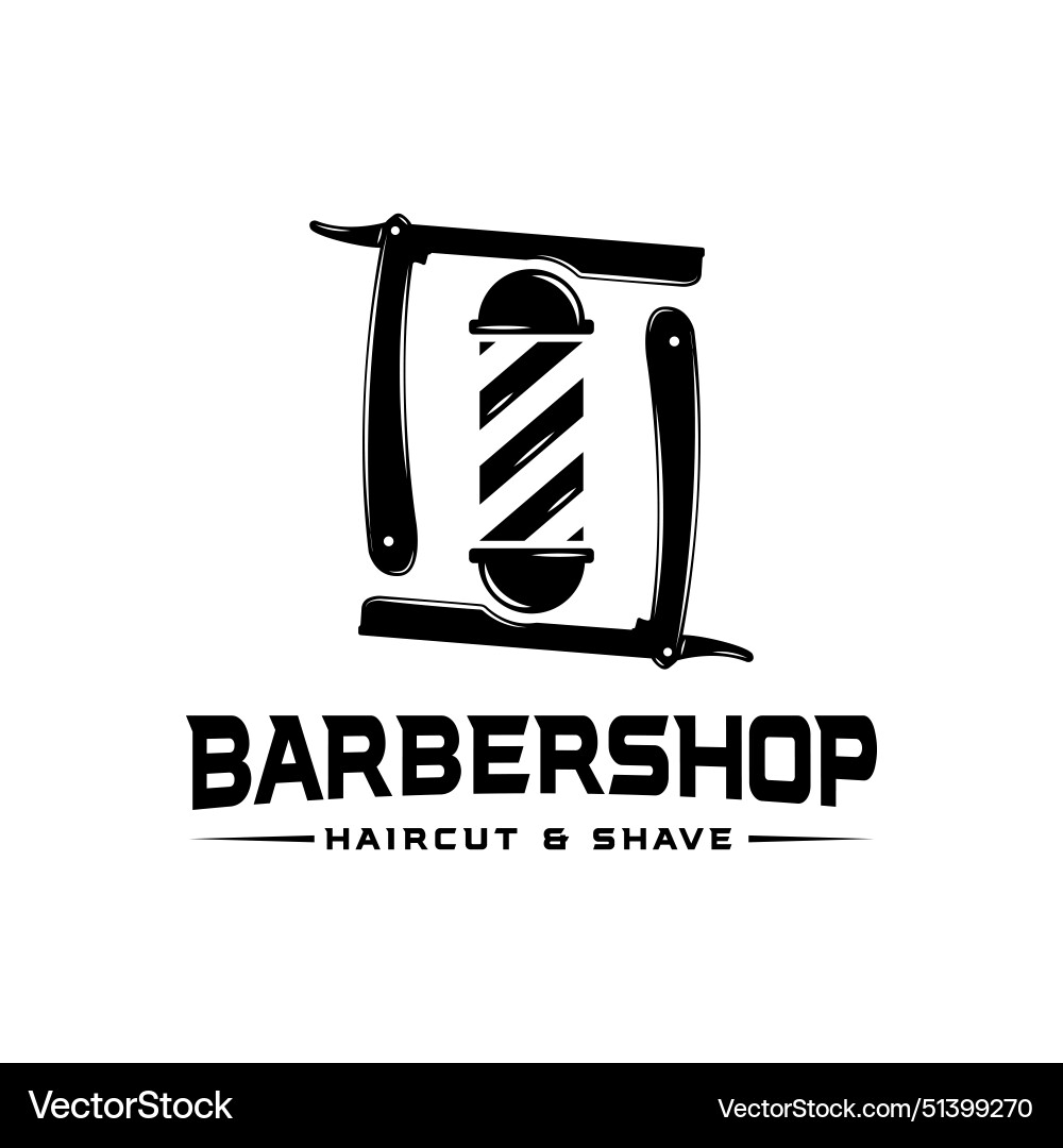 Barbershop simple minimalist logo design Vector Image
