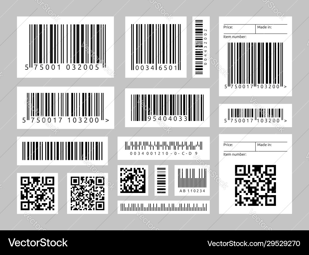 Barcode Labels & QR Codes Lizenzfreies Vektorbild