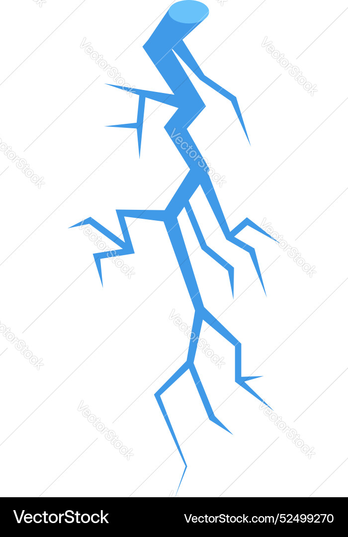 Blue lightning strike spreading its branches Vector Image