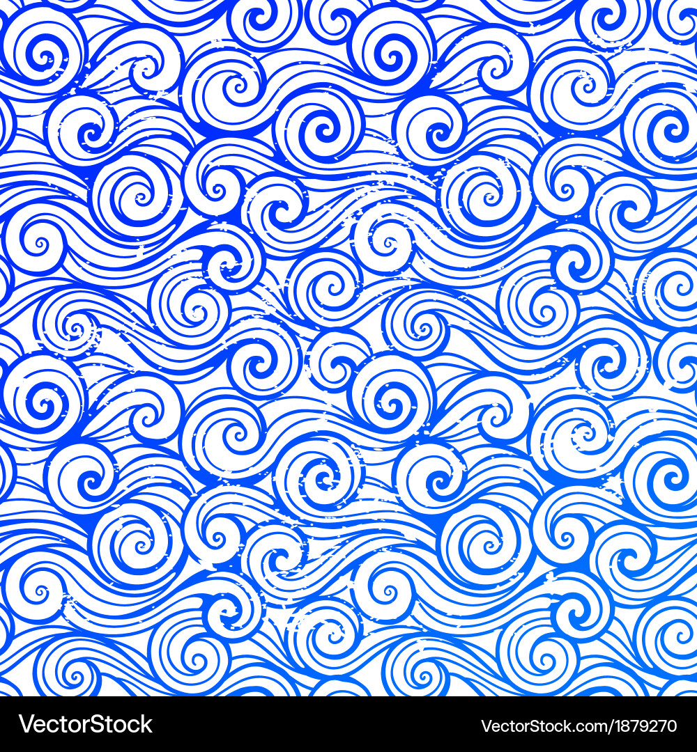 Blue vintage waves Royalty Free Vector Image - VectorStock