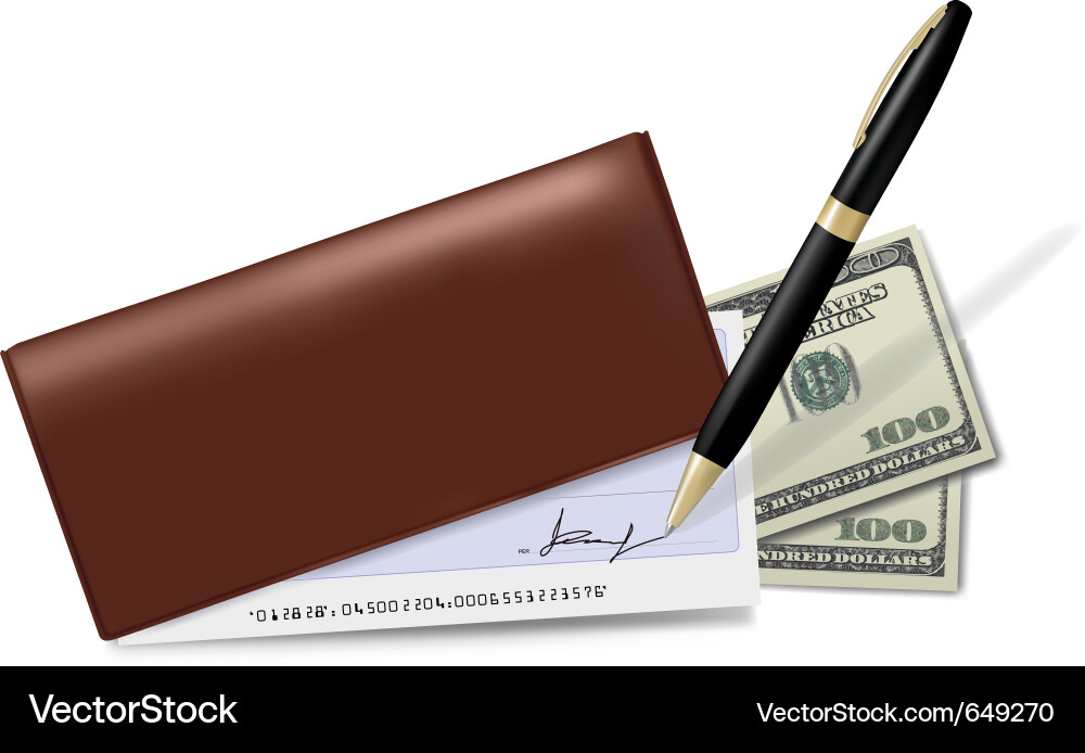 Brown checkbook Royalty Free Vector Image - VectorStock