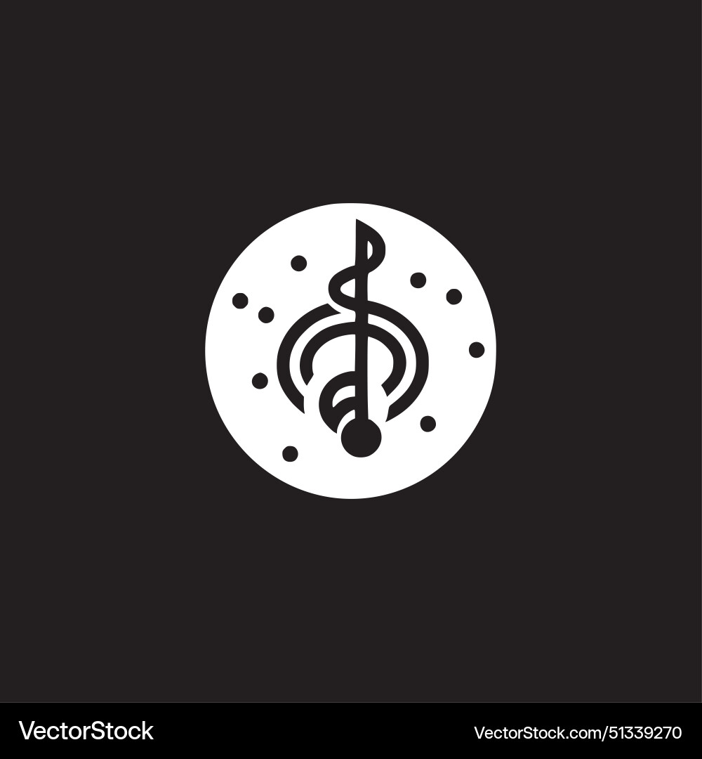 Music - minimalist and flat logo Royalty Free Vector Image