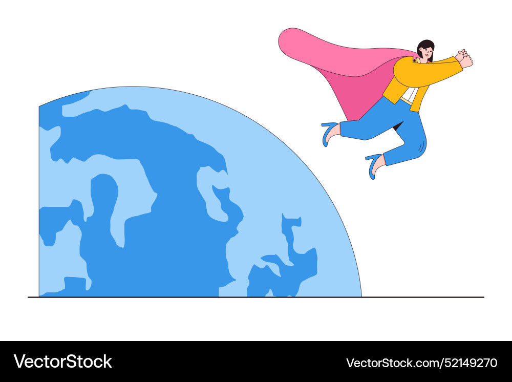 Superhero lady to point direction for future Vector Image