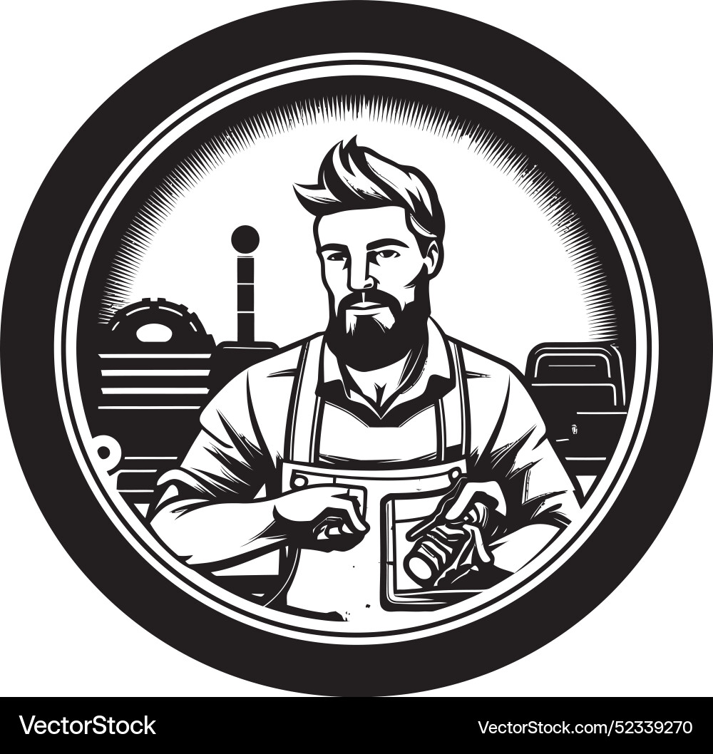 Tech genius black expertise technician Royalty Free Vector