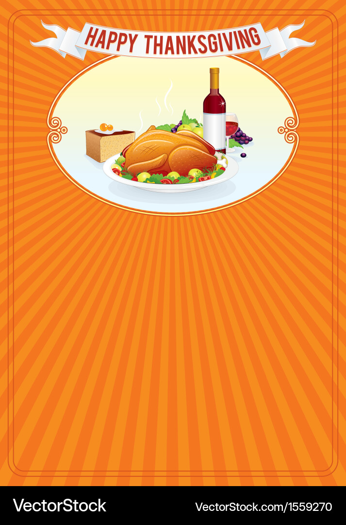 Thanksgiving Background - Turkey & Fall Vector Image