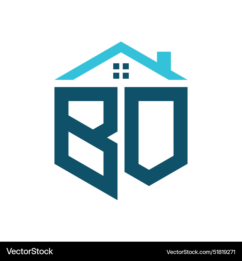 Bo house logo design template letter Royalty Free Vector