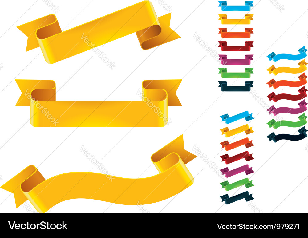 Colorful Ribbon Set (979271) – Royalty-Free Vector | VectorStock